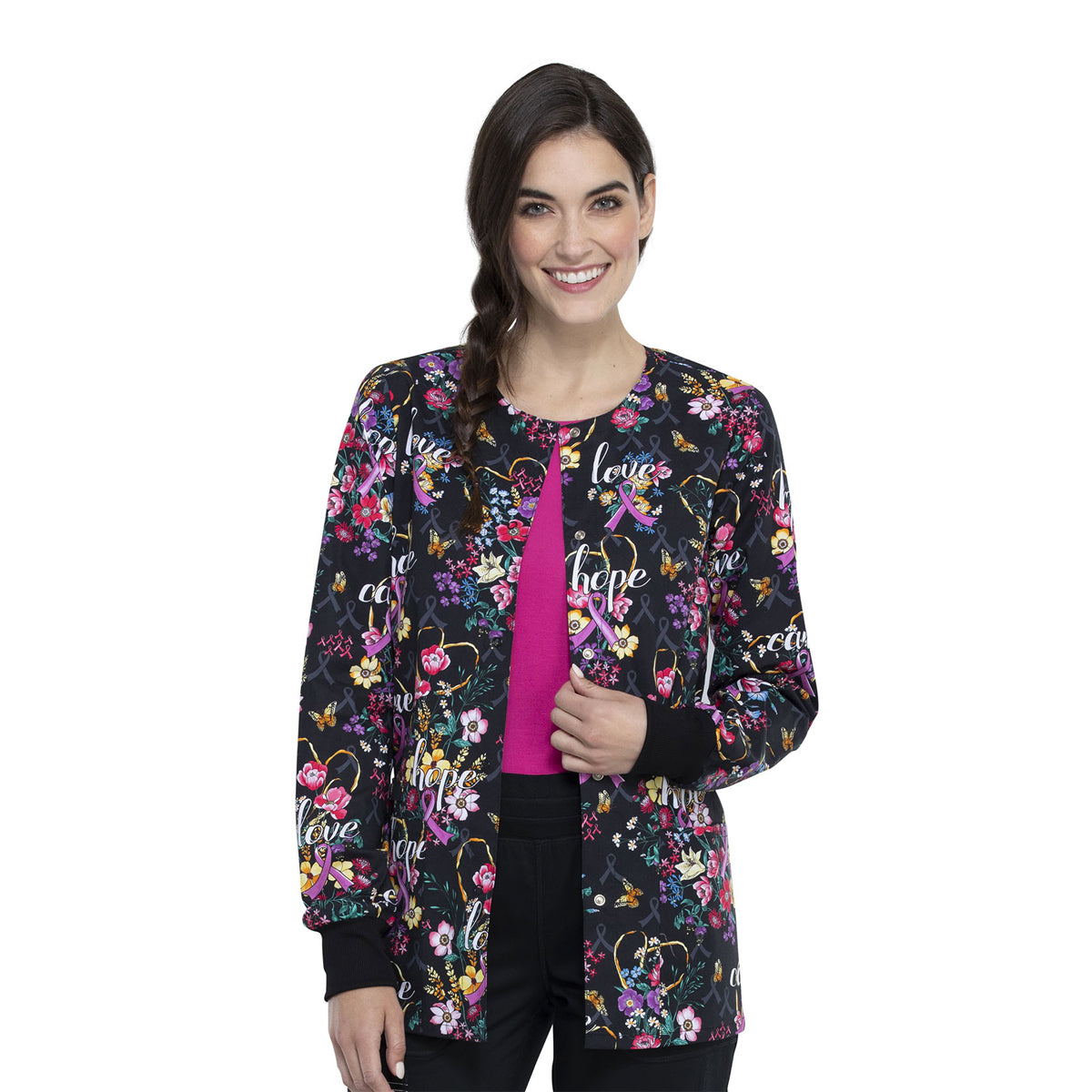 Cherokee - Women's Snap Front Print Jacket (CK301) – Uniscrubs